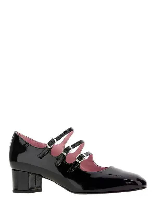 CAREL Leather Kina Pumps With Triple Strap Detailing - Black