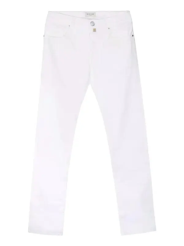 Jacob Cohen Straight-leg Jeans With Logo Patch - White