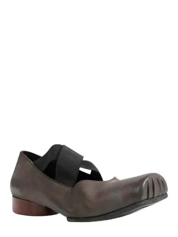 UMA WANG Cross-strap Ballet Flats - Brown