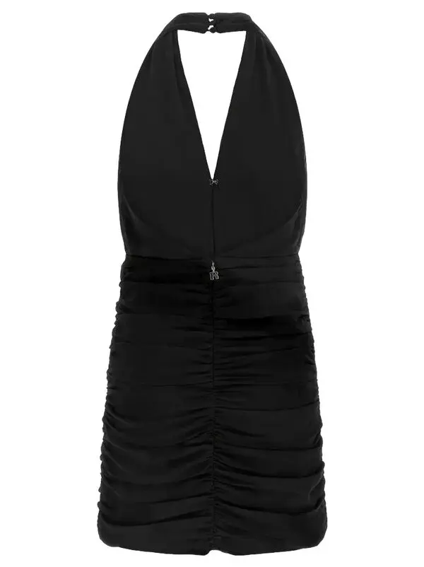 ROTATE BY BIRGER CHRISTENSEN Ruched Halterneck Dress - Black
