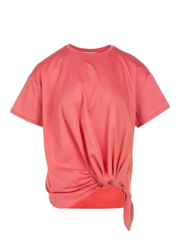 CLUB21 Joanna Knot-detail T-shirt - Orange