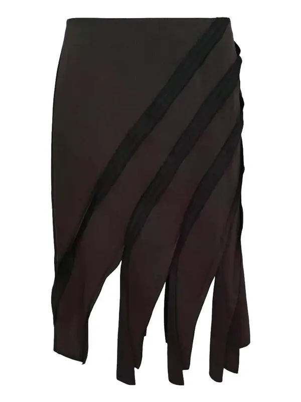 CLUB21 Daisy Diagonal-stripe Midi Skirt - Black