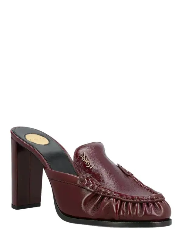 Saint Laurent Le Loafer Mules In Smooth Leather - Red