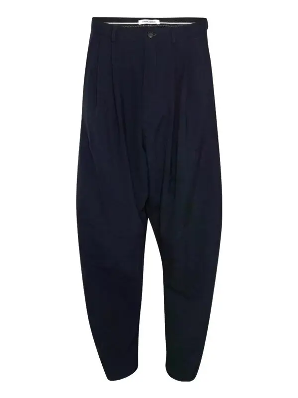 Henrik Vibskov Dark Navy Tapered Leg Pleated Trousers - Blue