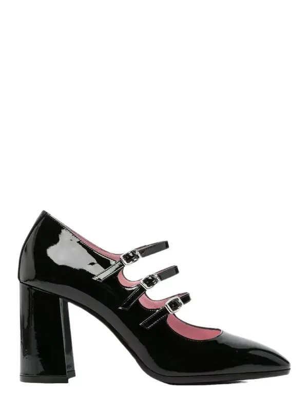 CAREL Patent Triple-strap Pumps - Black