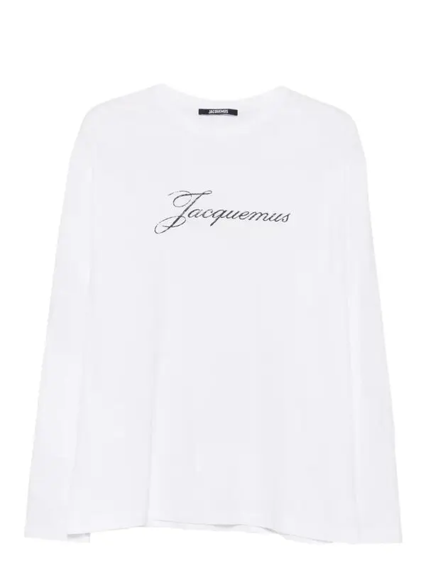 Jacquemus Logo Print Long Sleeve T-shirt - White