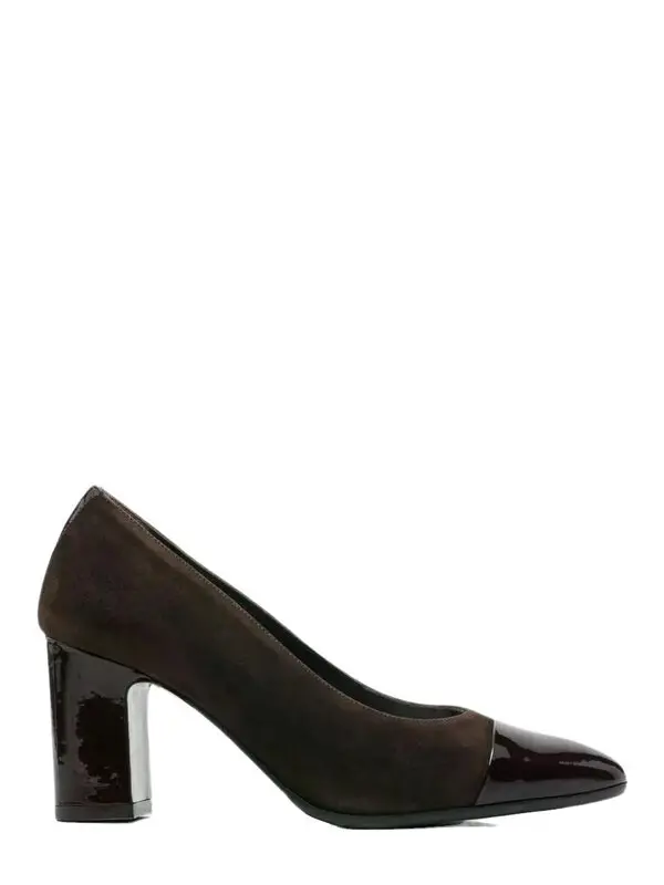 CAREL Rosana Patent-trimmed Suede Pumps - Brown