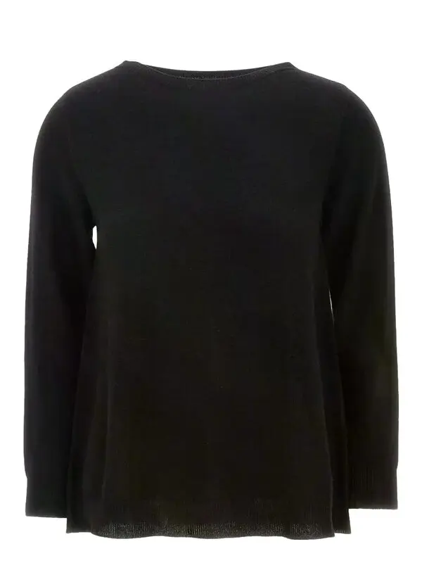 KANGRA Fine Knit Crew Neck Long Sleeve Sweater - Black
