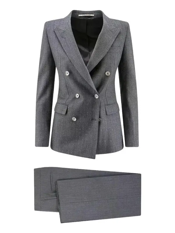 Tagliatore Double-breasted Pinstripe Jacket - Grey
