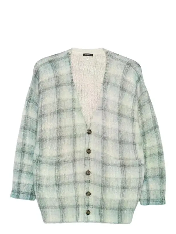 R13 Plaid Pattern V-neck Cardigan - Neutrals