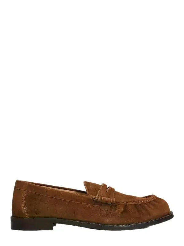 JULIE DEE Suede Penny Loafers - Brown