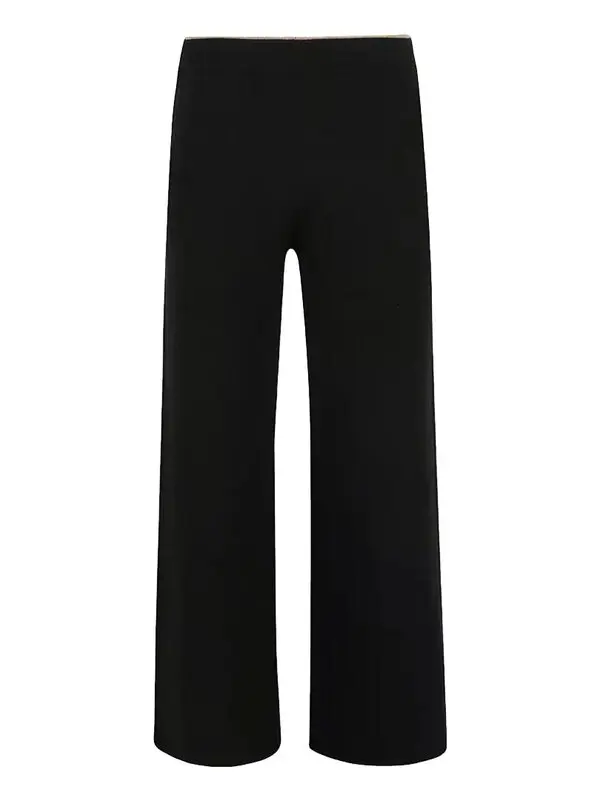 Kiton Wide-leg Knitted Trousers - Black