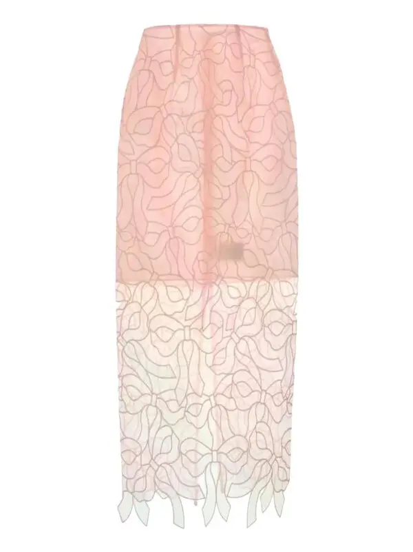 Cecilie Bahnsen Organza Bow-embroidered Midi Skirt - Pink
