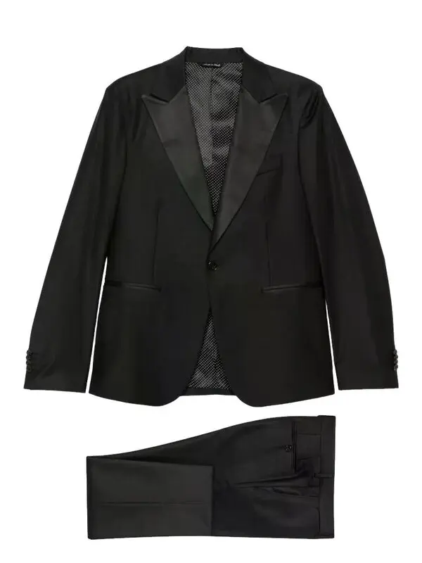 Brian Dales Long-sleeve Buttoned Suit - Black