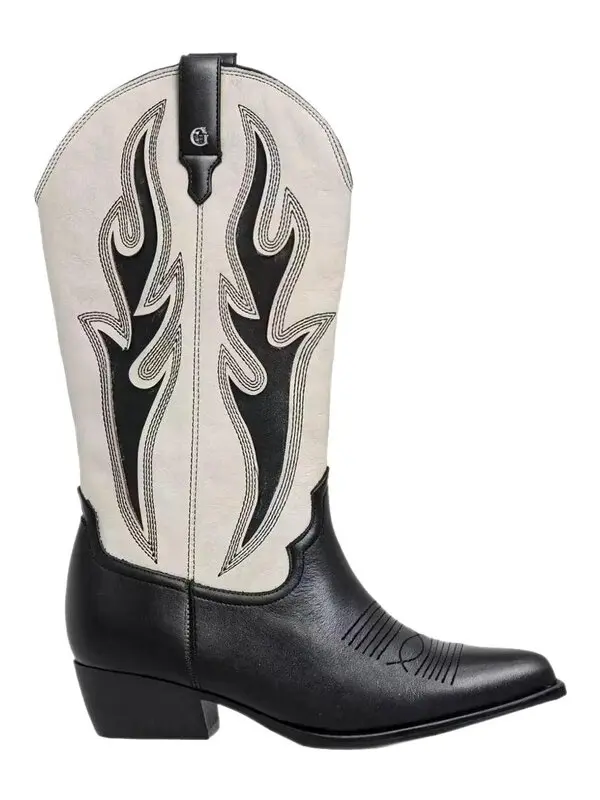 Guess Panelled Western Boots - Black
