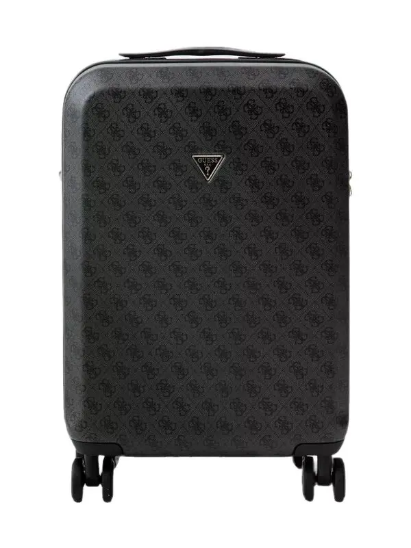 Guess Monogram-print Logo-plaque Suitcase - Black
