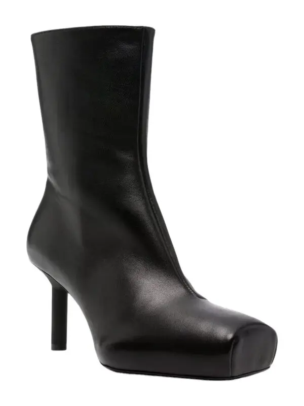 ALAINPAUL Square-toe Ankle Boots - Black
