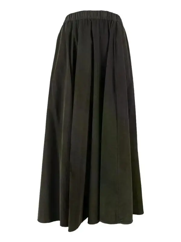 Aspesi Elasticated-waist Corduroy Long Skirt - Black