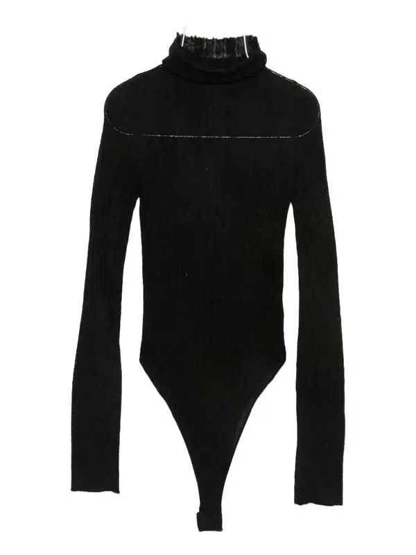 HAIKURE Cable-knit Bodysuit With Long Sleeves - Black