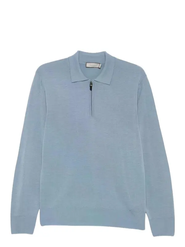 Canali Quarter-zip Polo Shirt - Blue
