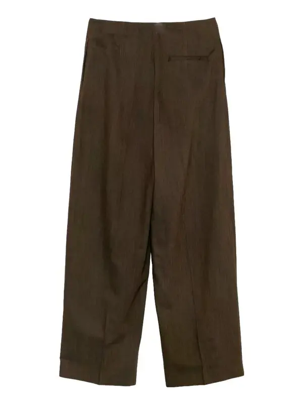 Alberta Ferretti Pleated Wide-leg Trousers - Brown