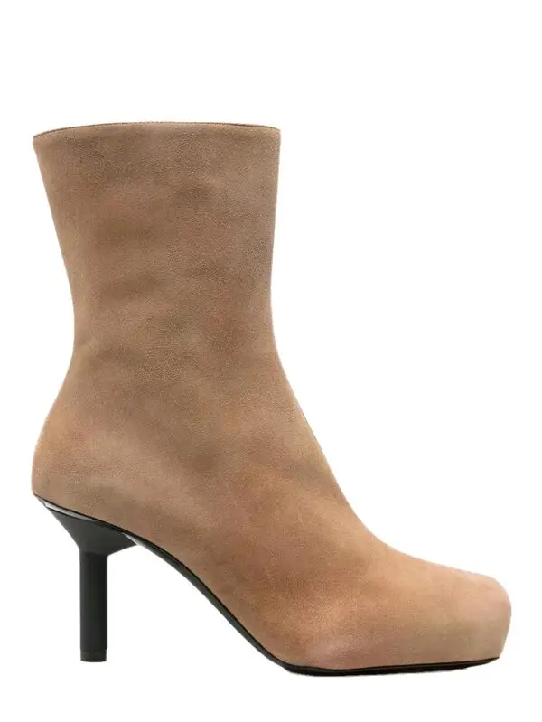 ALAINPAUL Square-toe Ankle Boots - Brown