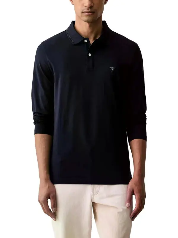 Guess Logo Patch Polo - Blue