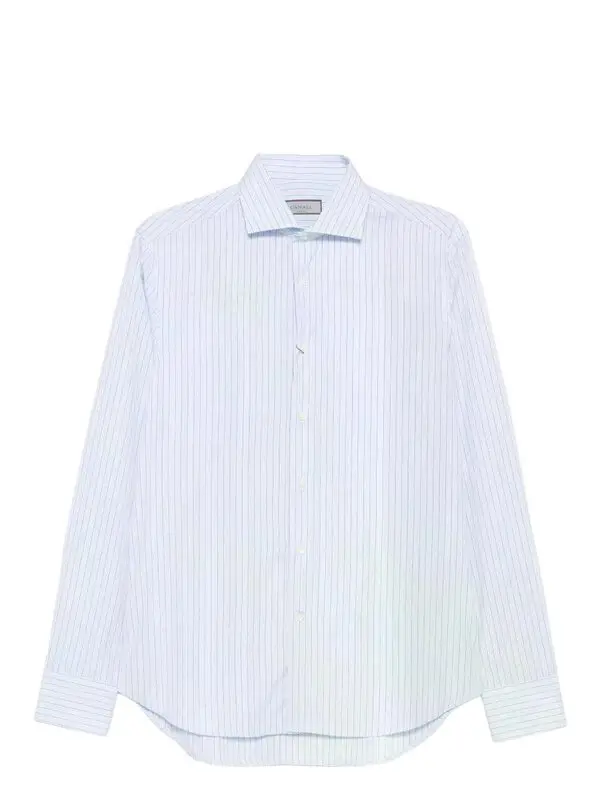 Canali Vertical-stripe Shirt - Blue