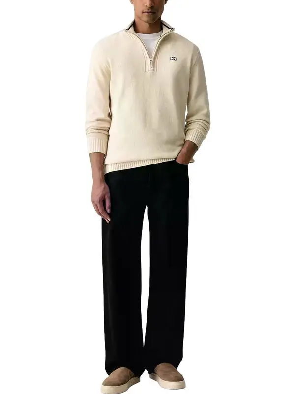Helly Hansen Smoegen Quarter-zip Sweater In Cream Cotton - Neutrals