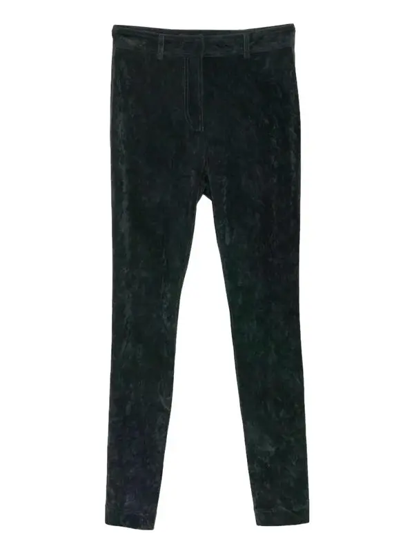 Alberta Ferretti Velvet Effect Skinny Fit Trousers - Grey