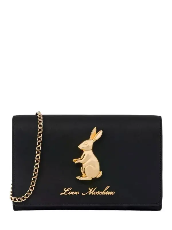 Moschino Rabbit-plaque Crossbody Bag - Black