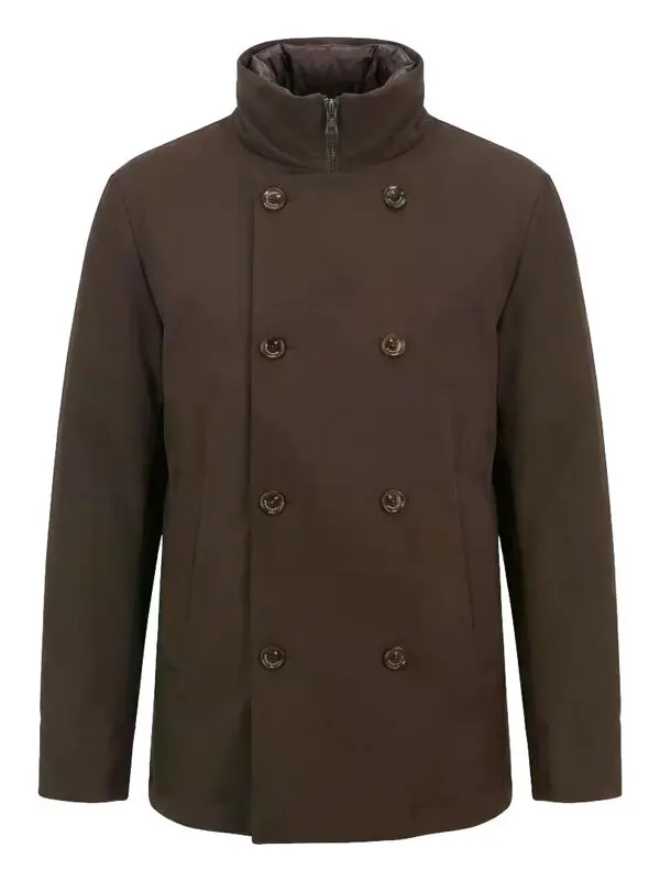MONTECORE Double-breasted High-neck Jacket - Brown