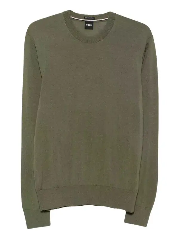 BOSS Crew-neck Wool Sweater - Green