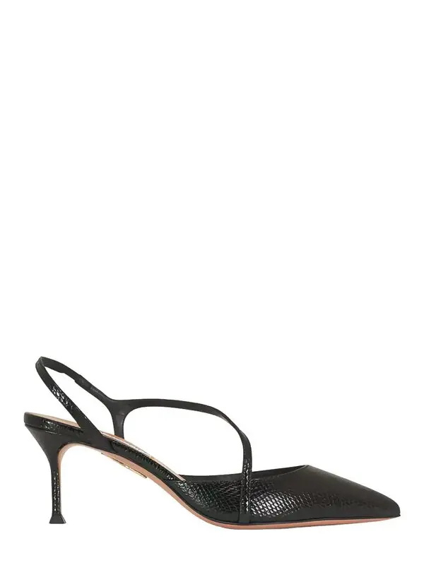 AQUAZZURA Snake-effect Slingback Pumps - Black