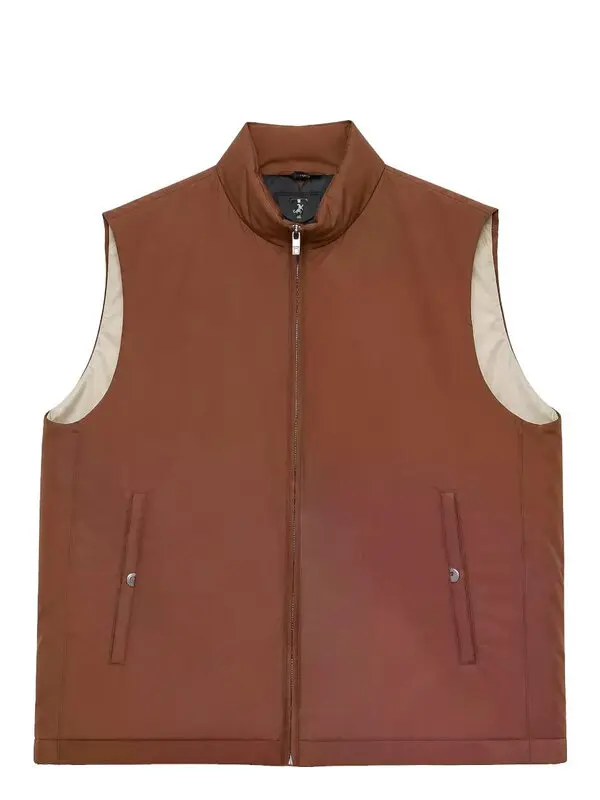 TOMBOLINI Logo Plaque Zip-up Gilet - Brown