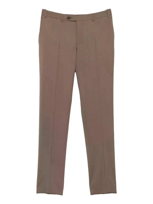 Canali Tailored Trousers With Pressed Crease - Brown
