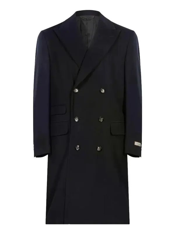 Canali Double-breasted Peak-lapel Coat - Blue