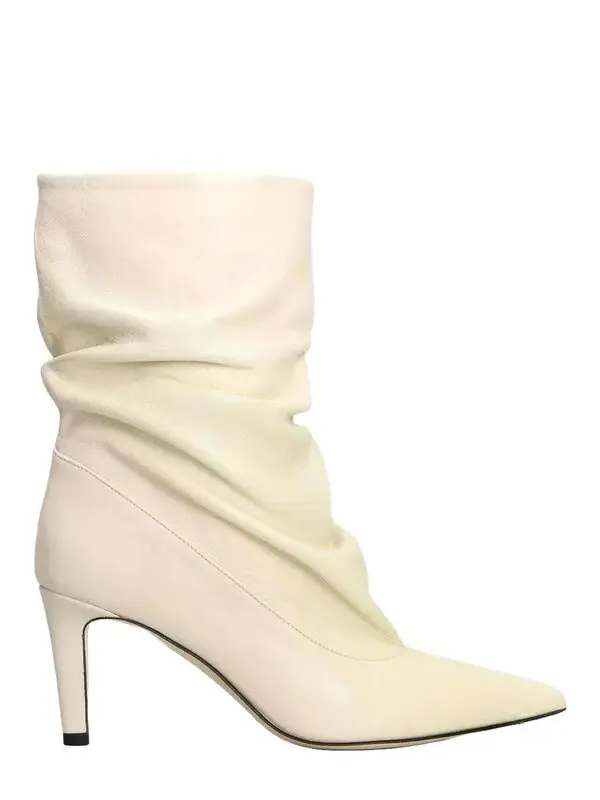 THE SELLER Slouchy Pointed-toe Stiletto Ankle Boots - Neutrals