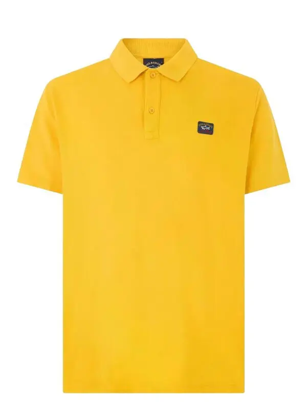 Paul & Shark Logo-patch Cotton Polo Shirt - Yellow