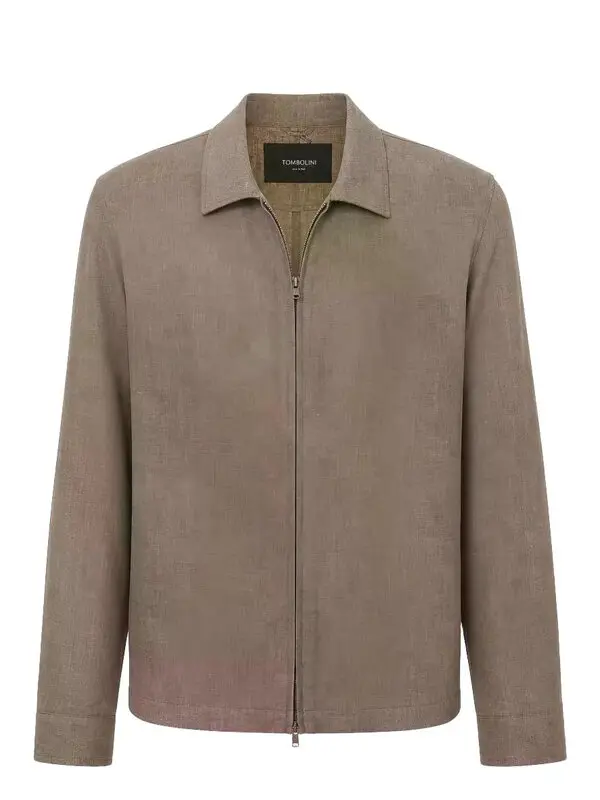 TOMBOLINI Zip-up Textured Jacket - Brown