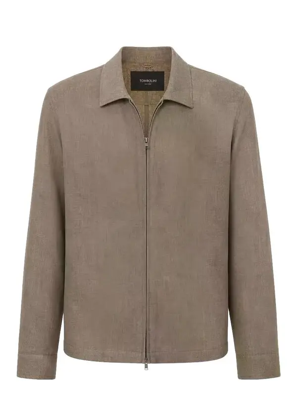 TOMBOLINI Zip-up Textured Jacket - Brown