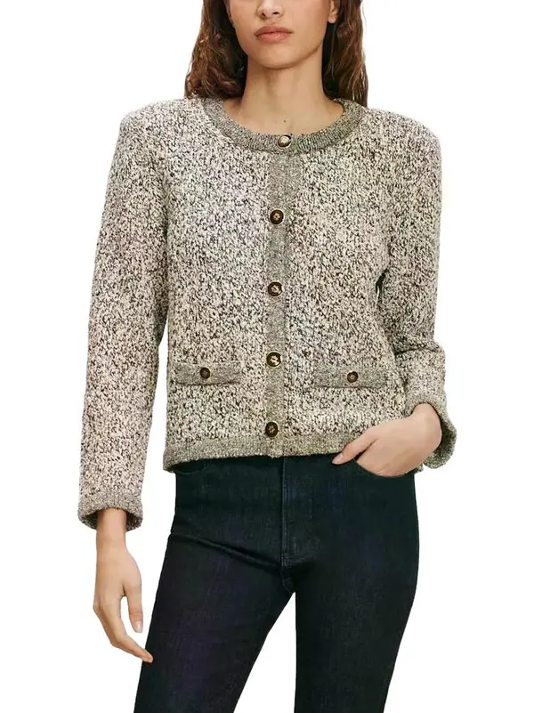 Veronica Beard Rexton Bouclé Cardigan - White