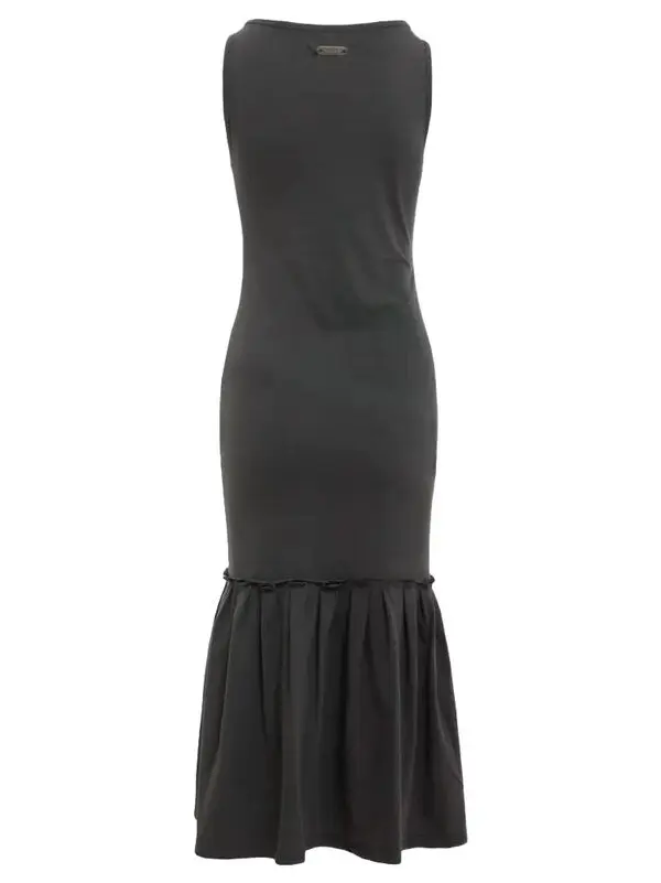 NACHE Layered Ruffled-hem Maxi Dress - Grey