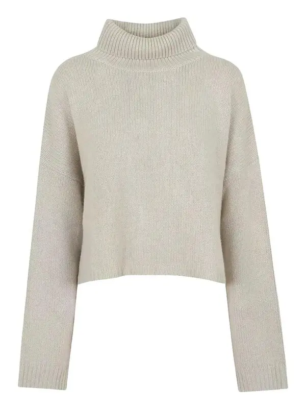 LISA YANG Cathie Roll-neck Cropped Sweater - Neutrals