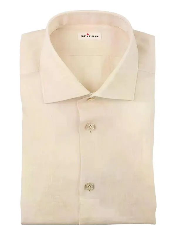 Kiton Linen Button-up Shirt - Neutrals