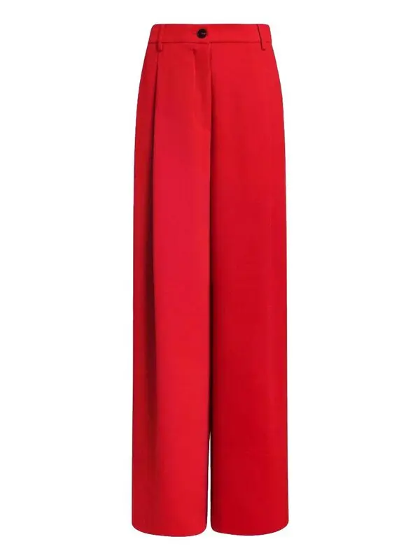 Essentiel Antwerp Pleated Wide-leg Trousers - Red