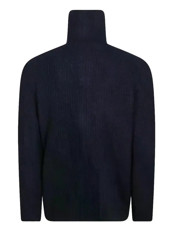 Tagliatore Ribbed-knit Zip-up Cardigan - Blue