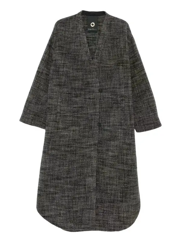 Giorgio Armani Button-fastening V-neck Coat - Grey