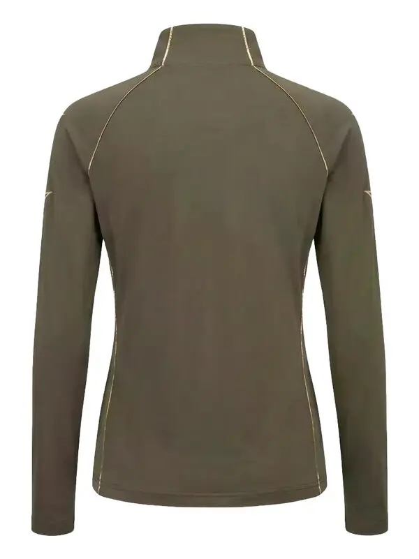 HIGH SOCIETY Stella Star-patch Half-zip Base Layer - Green