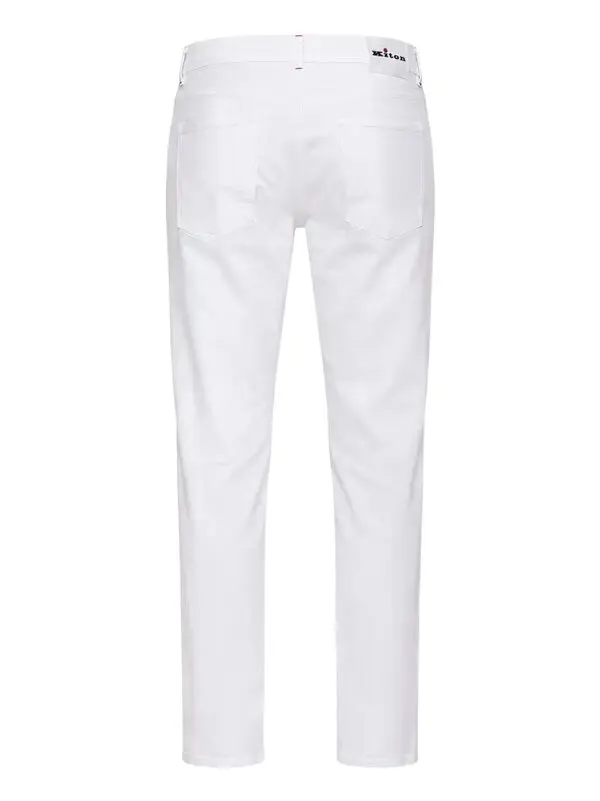 Kiton Logo Patch Jeans - White